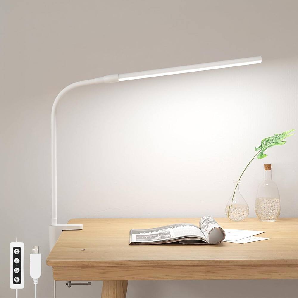 PARKER SLATER Small LED desk lamp with clamp, 450LM, 3 color modes, 10 ...