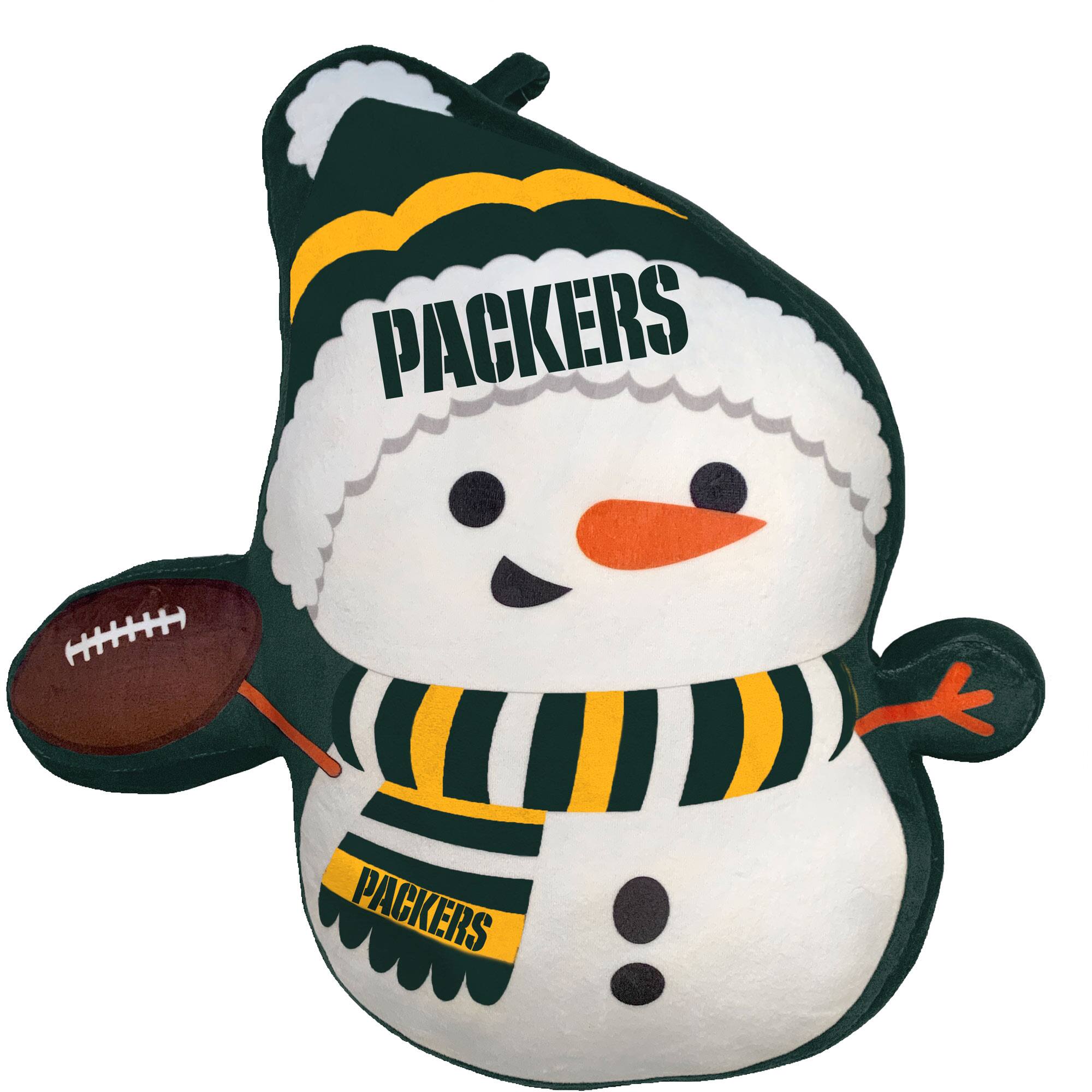 Pegasus Green Bay Packers Holiday Snowman Plushlete Pillow Multicolor ...