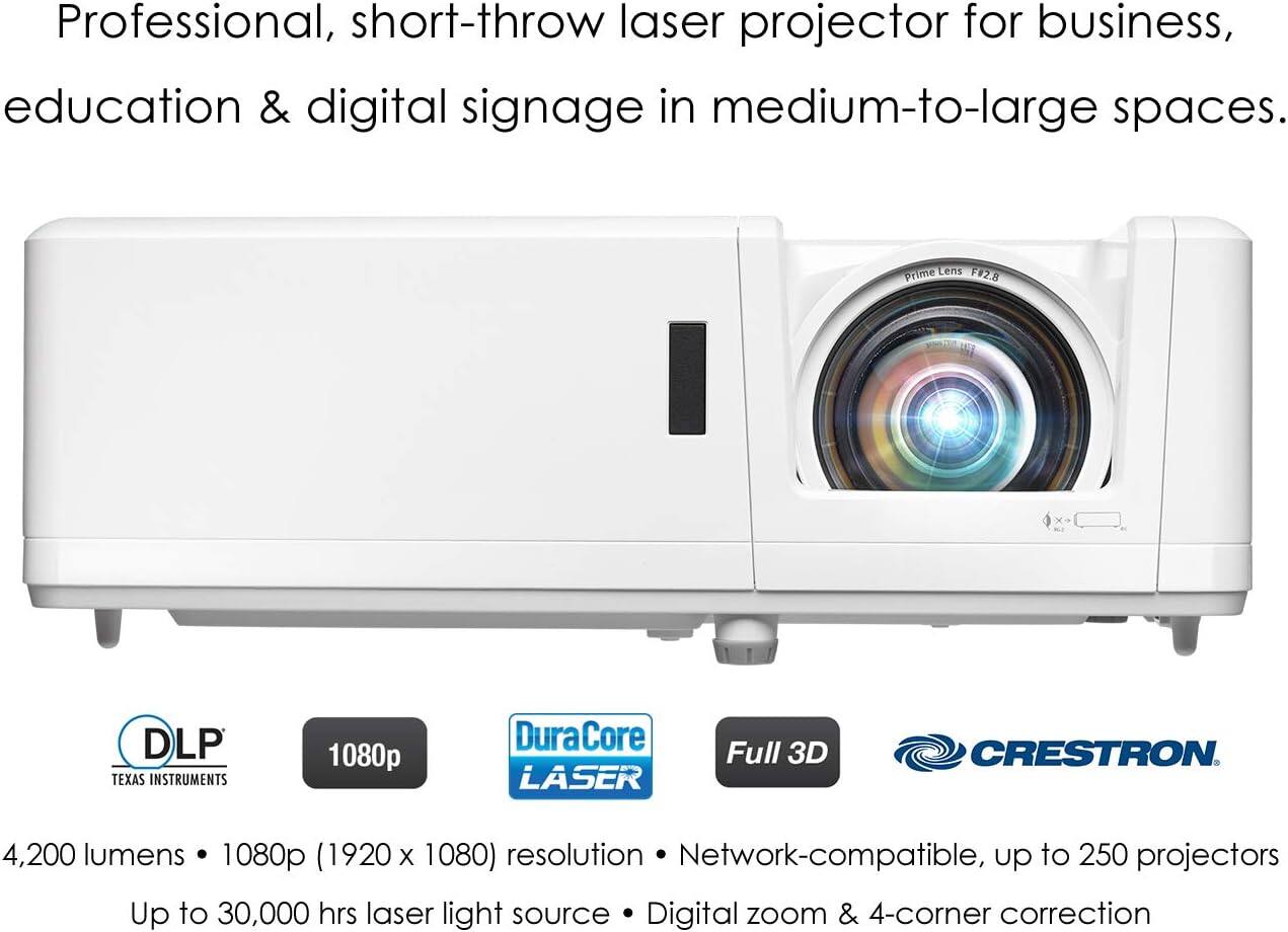 Optoma ZH406ST Short Throw Full HD Professional Laser Projector | DuraCore Laser Technology ...