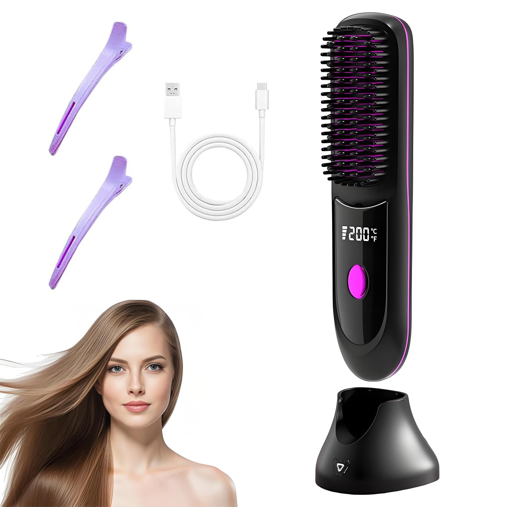 Dazzling Pops Go Brush Pro Hair Cordless Straightener With Charging ...