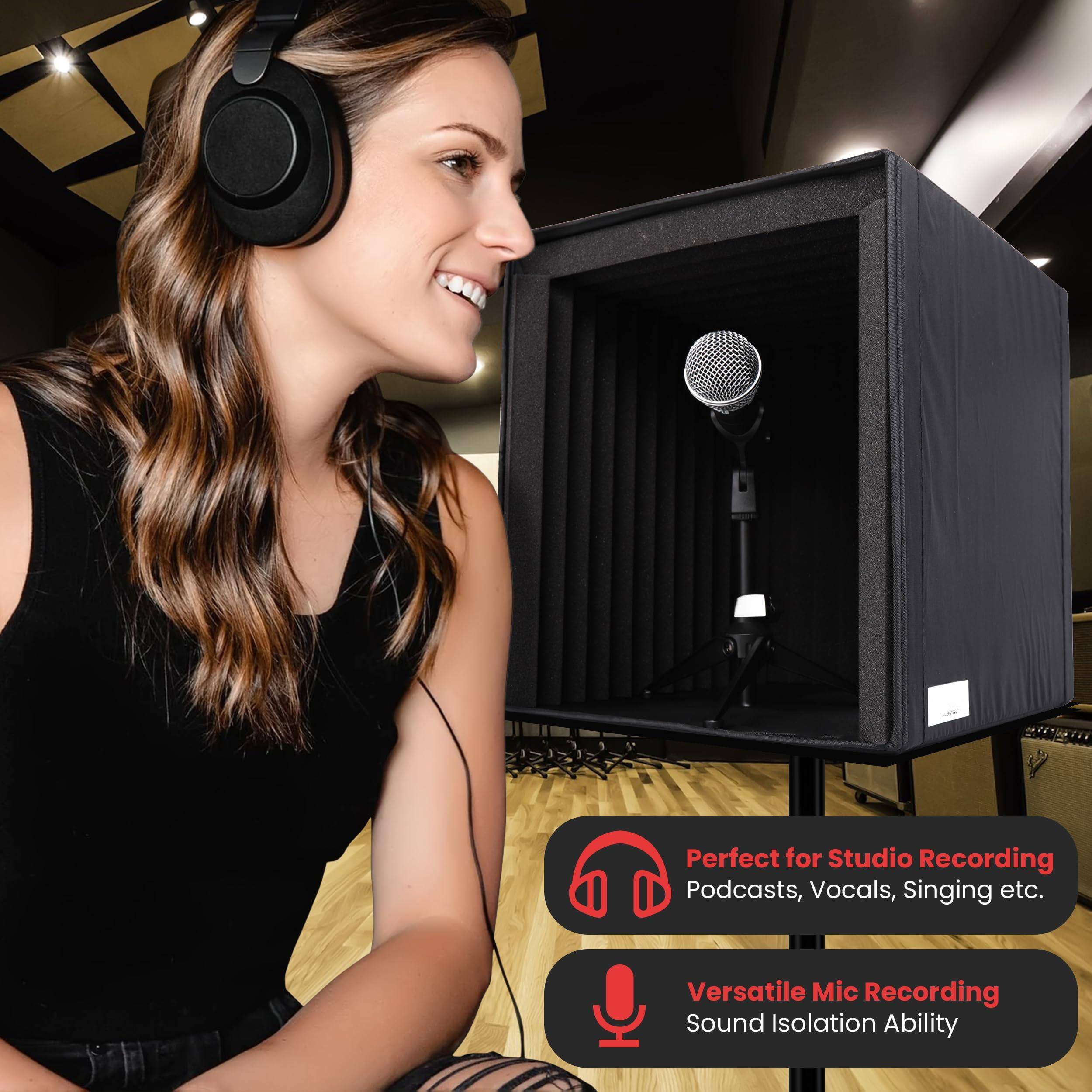 Reds Spade Sound isolation recording shield box microphone foam booth ...