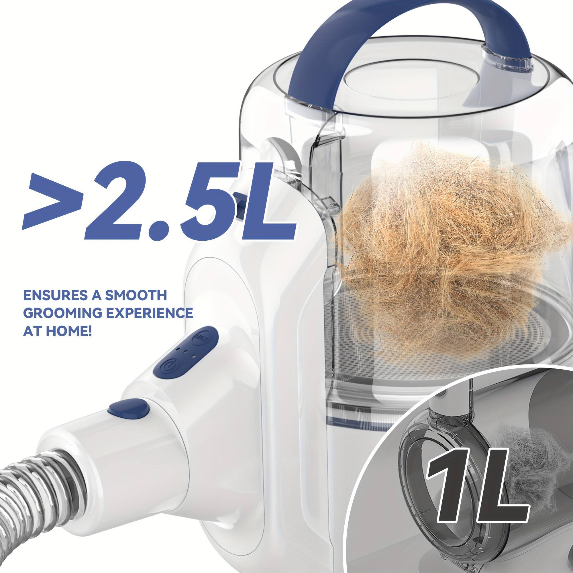 GlowWise Pet grooming vacuum with clippers, deshedder, 84.54oz ...