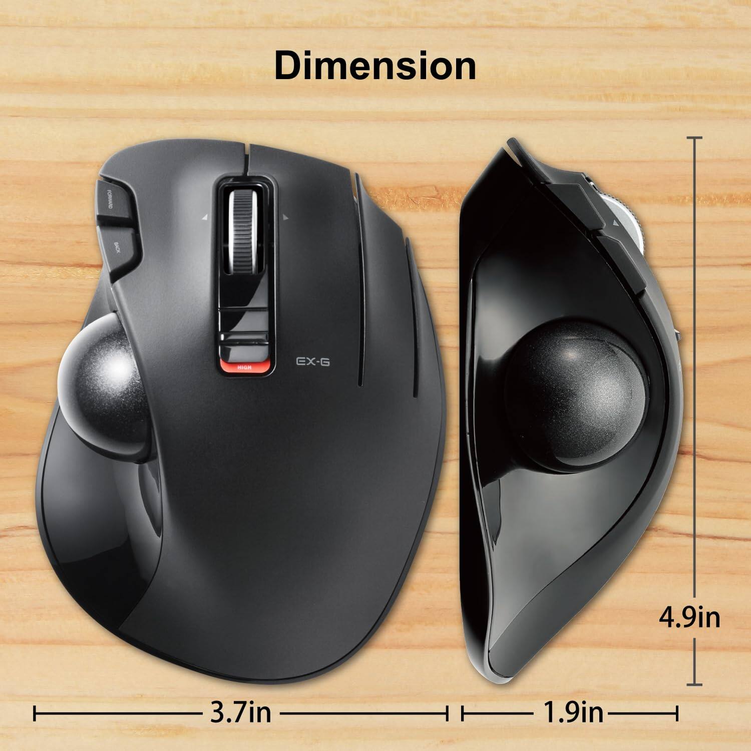 Cozy Serene Wireless Mouse USB Ex g Trackball 2.4ghz Design Thumb ...