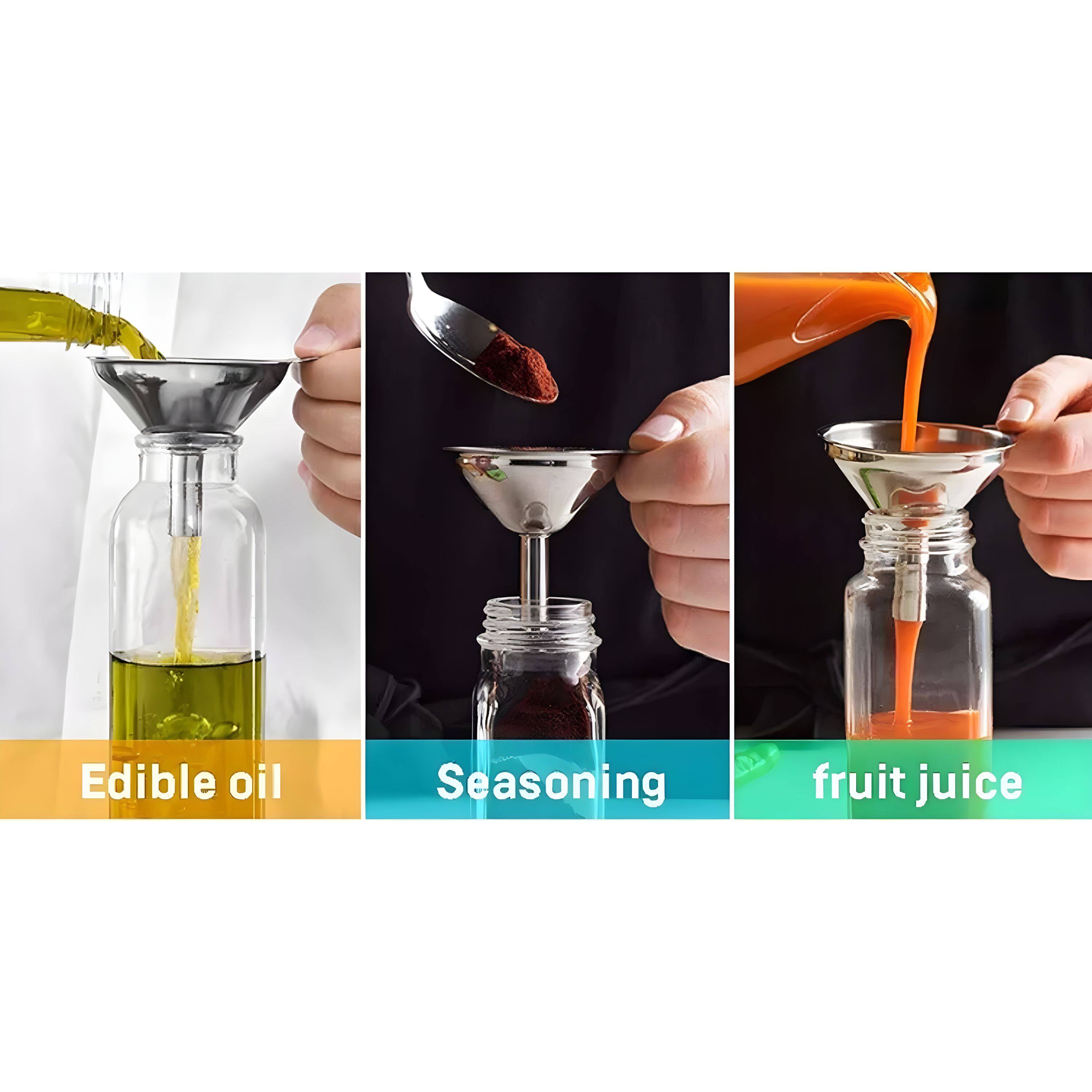 Kitcheniva 3 Stainless Steel Kitchen Funnel Set With 2 Brushes Silver A0380 - Best Buy