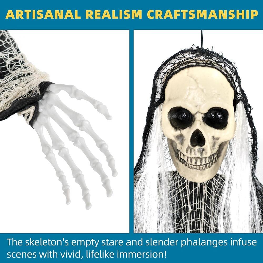 RTMB Set of 3 Scary Hanging Ghosts & Grim Reaper for Halloween Yard ...