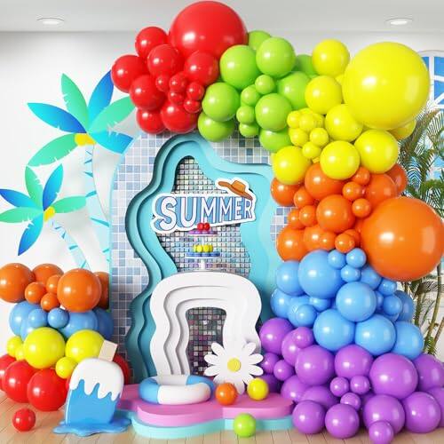 Vulpecula Spade Summer Tropical Balloon Arch Garland Kit, Colorful ...