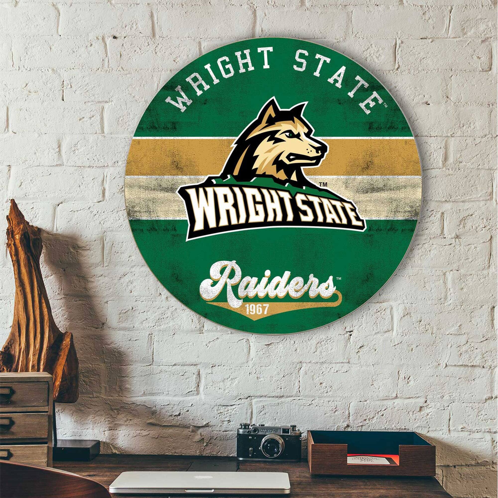 Jardine Wright State Raiders 20'' x 20'' Retro Logo Circle Sign Green ...
