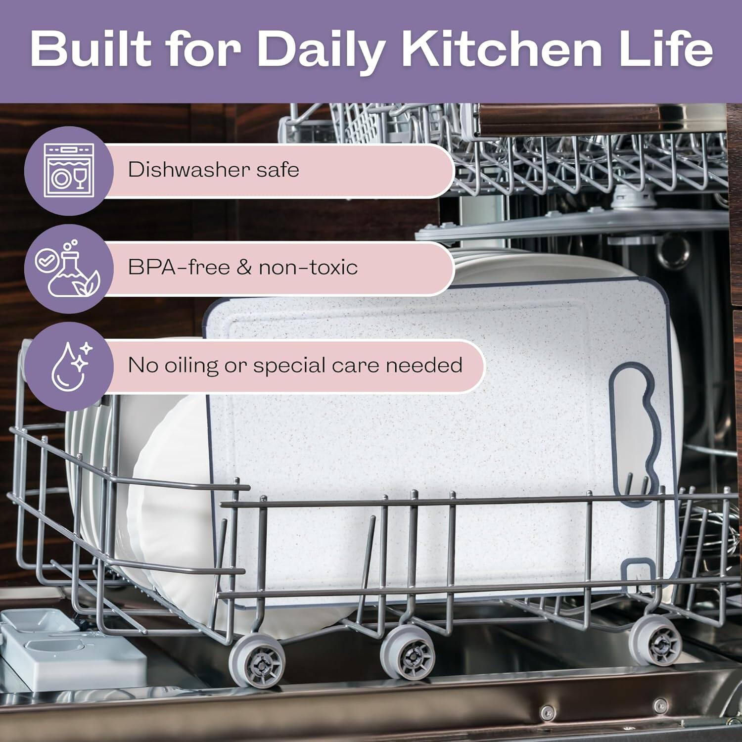 PARKER SLATER Cutting Board 14.4x9.8 – Steel & Wheat Straw, Non Toxic ...