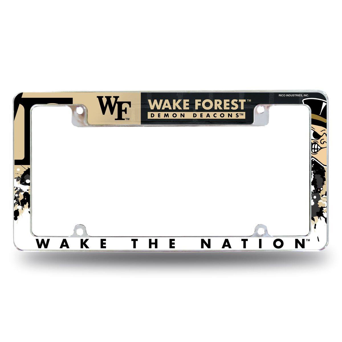 Rico Industries Wake Forest Demon Deacons Chrome Metal License Plate ...