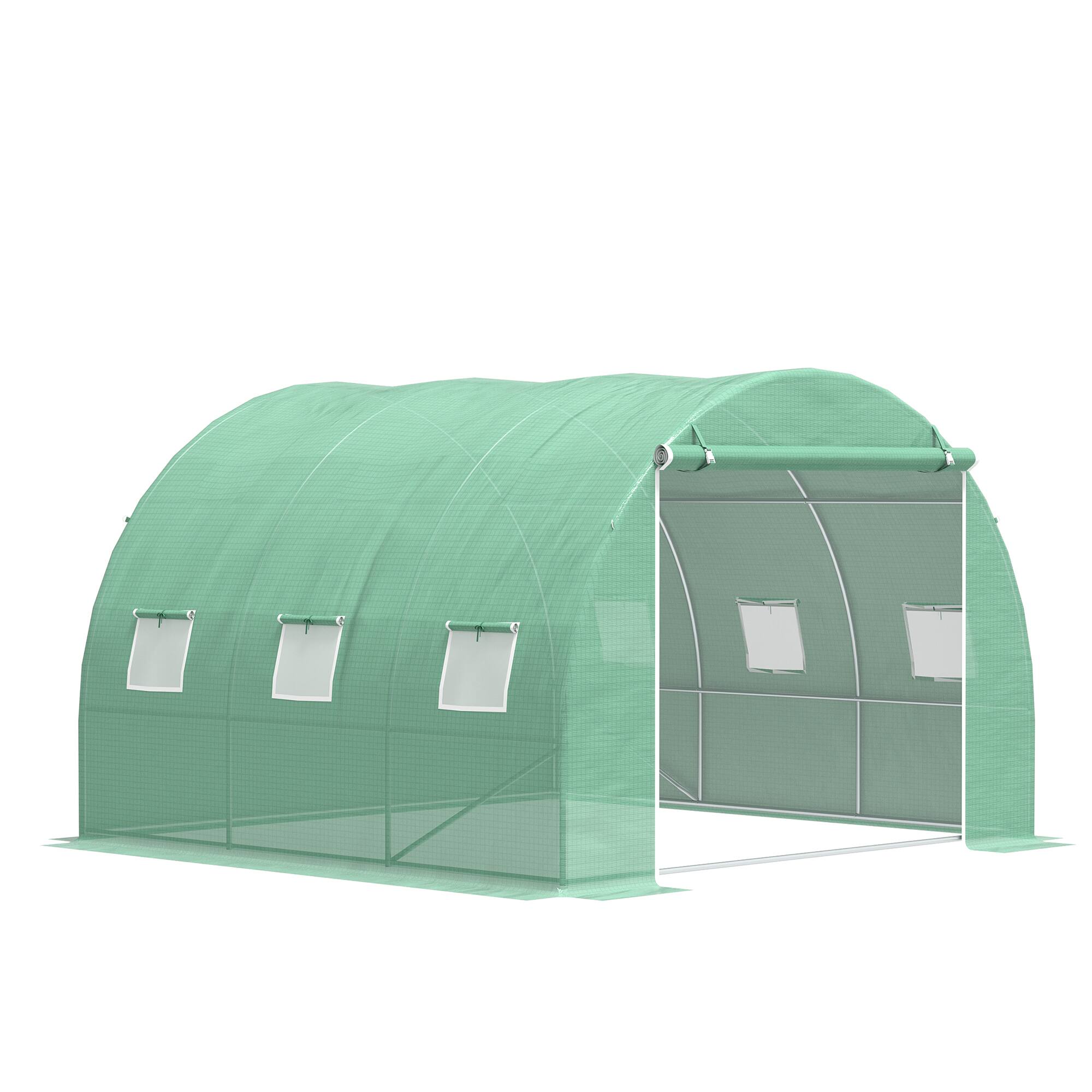 TinyHomie 10 x 10 x 6.5FT Walk in Tunnel Hoop Greenhouse Polyethylene ...