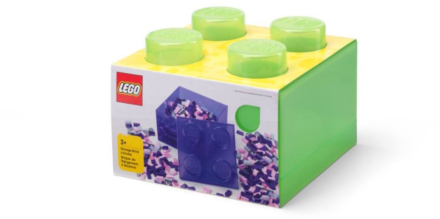 Room Copenhagen LEGO Stackable Storage Brick with 4 Knobs, Light Green ...