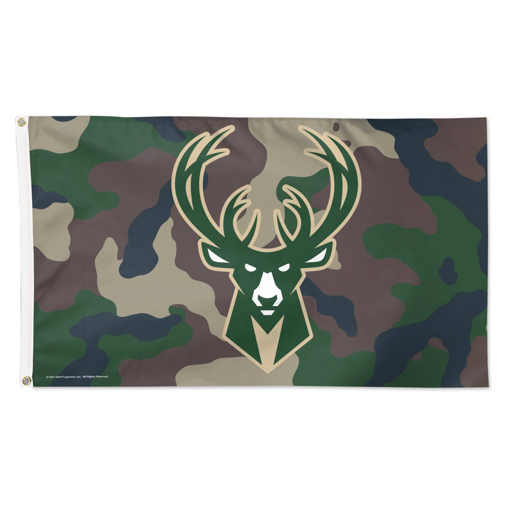 WinCraft Milwaukee Bucks 3' x 5' Single Sided Deluxe Camo Flag ...