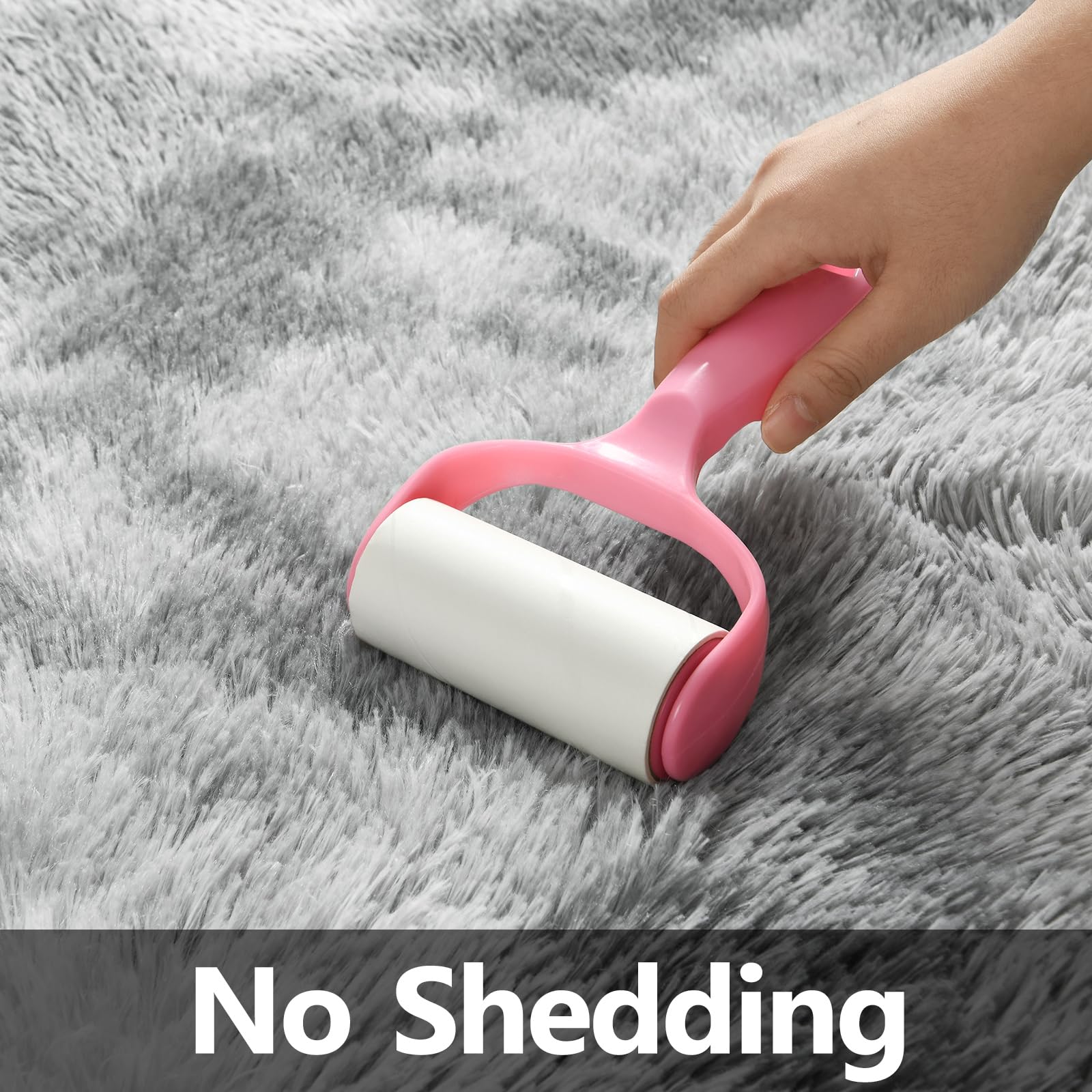 Fabibe 6 X 9 GREY Indoor LARGE SHAG AREA TIE DYED PLUSH FUZZY FOR ...