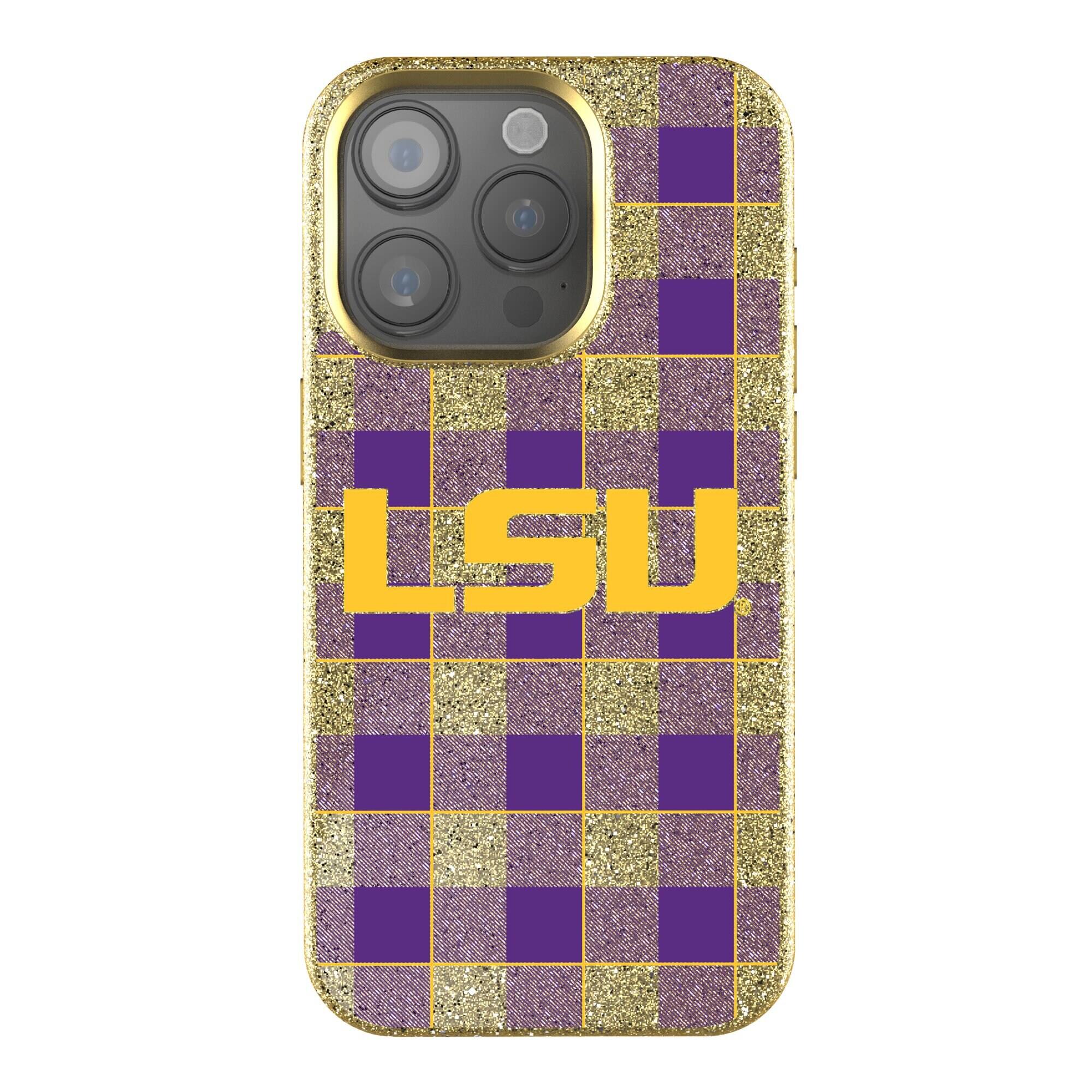 Keyscaper NCAA LSU Tigers Plaid Bling iPhone Case 14 Gold 202142888 ...