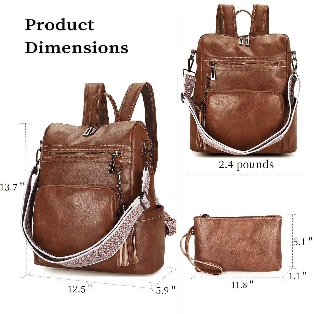 Pacoar Cade Backpack Purse For Women Large School Ladies Vegan Pu ...