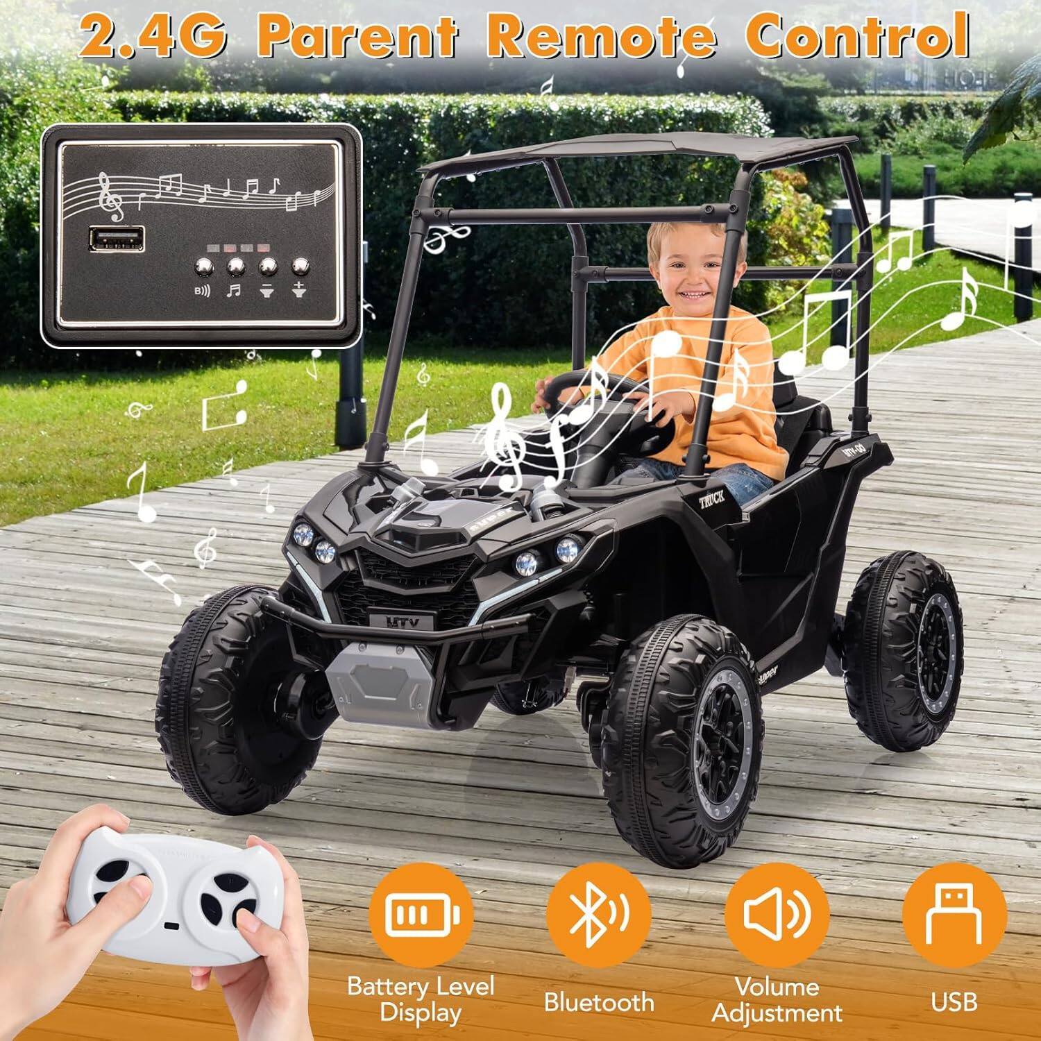 Jojoka 24V 2 Seater Ride On Electric Car for Kids with Remote Control ...