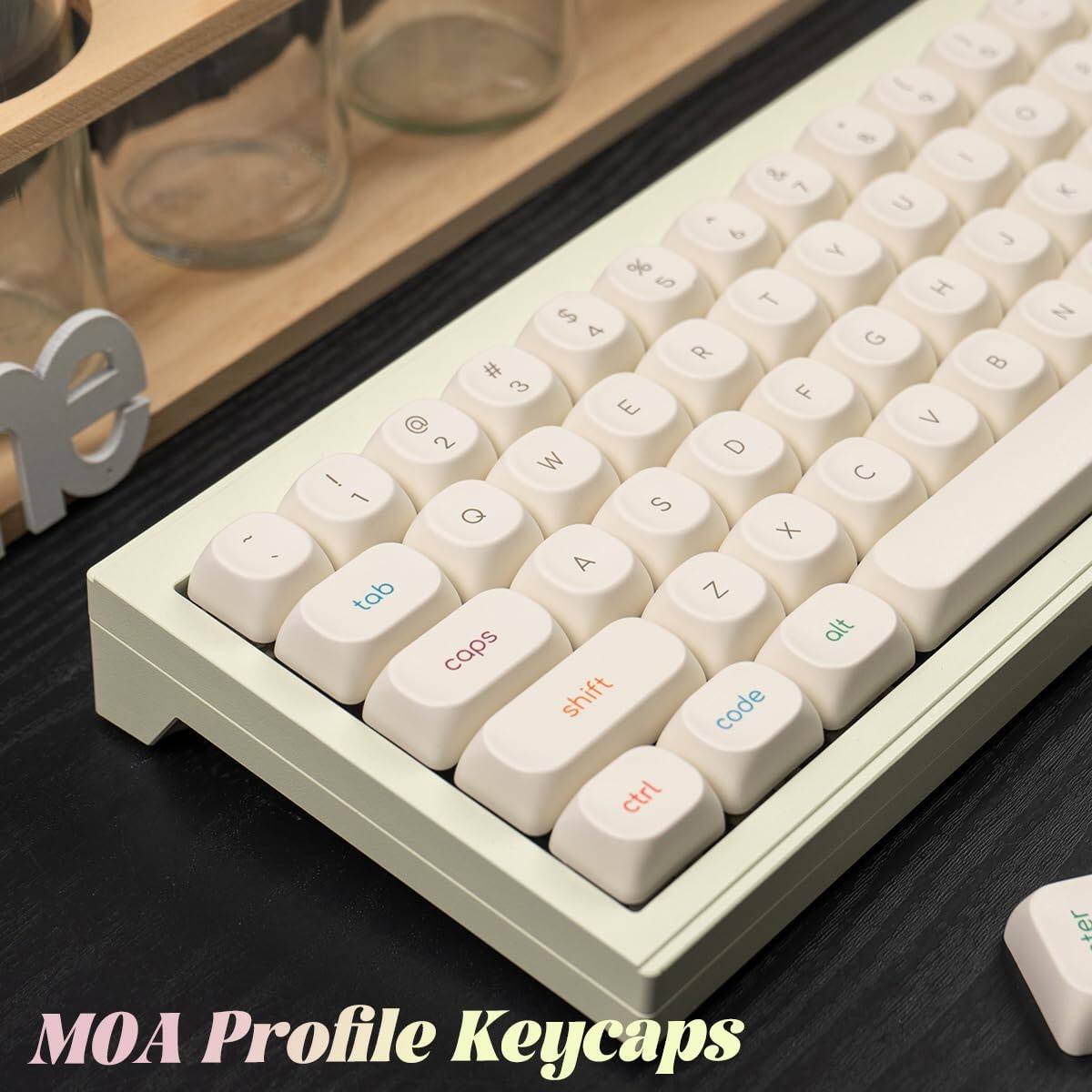 Earthley Blooms Moa Profile Pbt Keycaps Minimalist White Keycap Set ...
