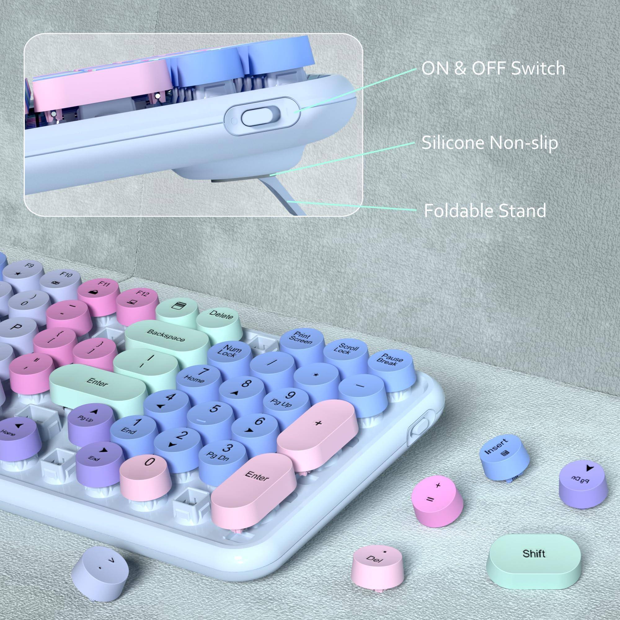 Cozy Serene Colorful Wireless Mouse Combo Gradient Rainbow Colors 100 ...