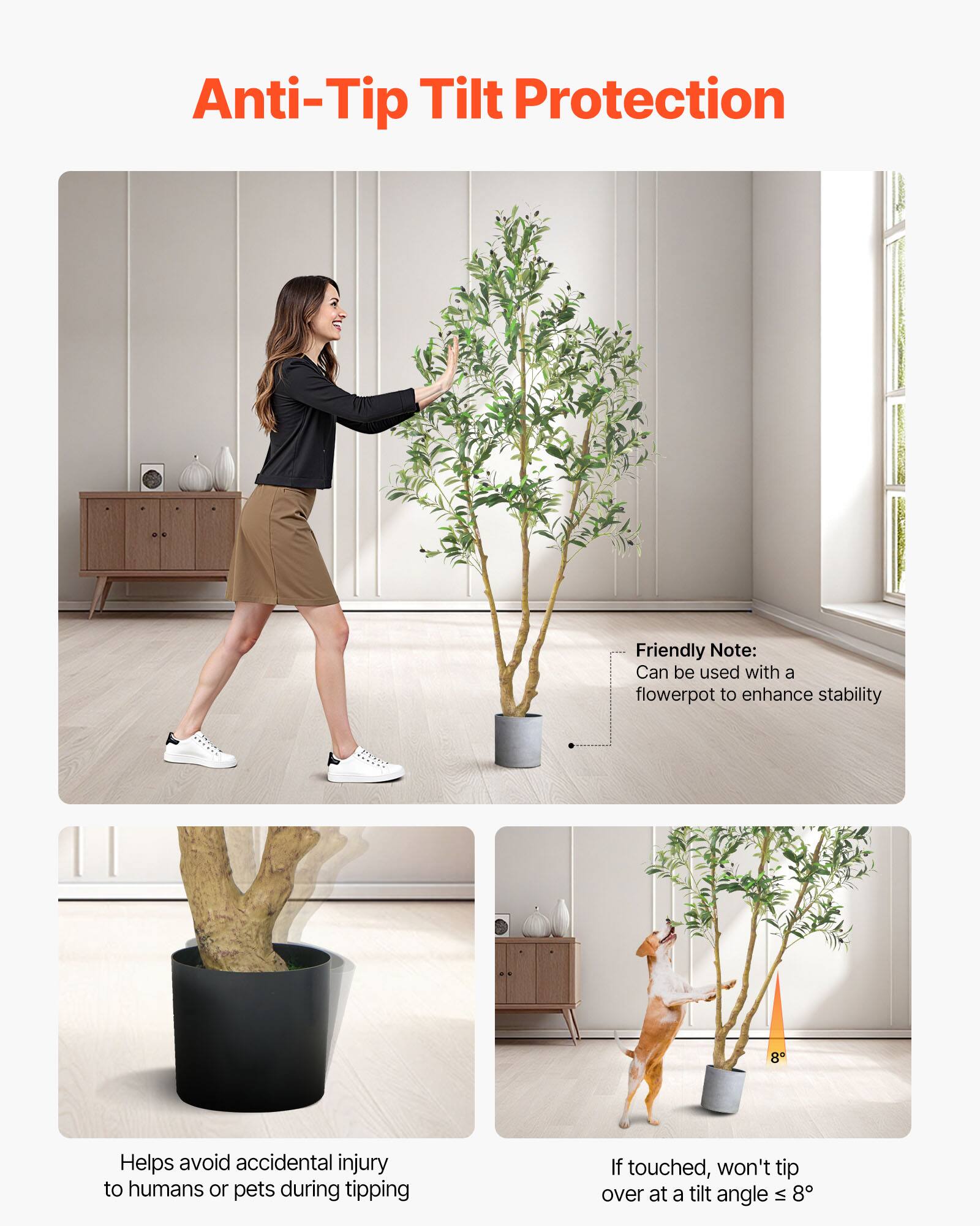 VEVOR 7FT Artificial Olive Tree with Black Pot, Tall Fake Tree with ...