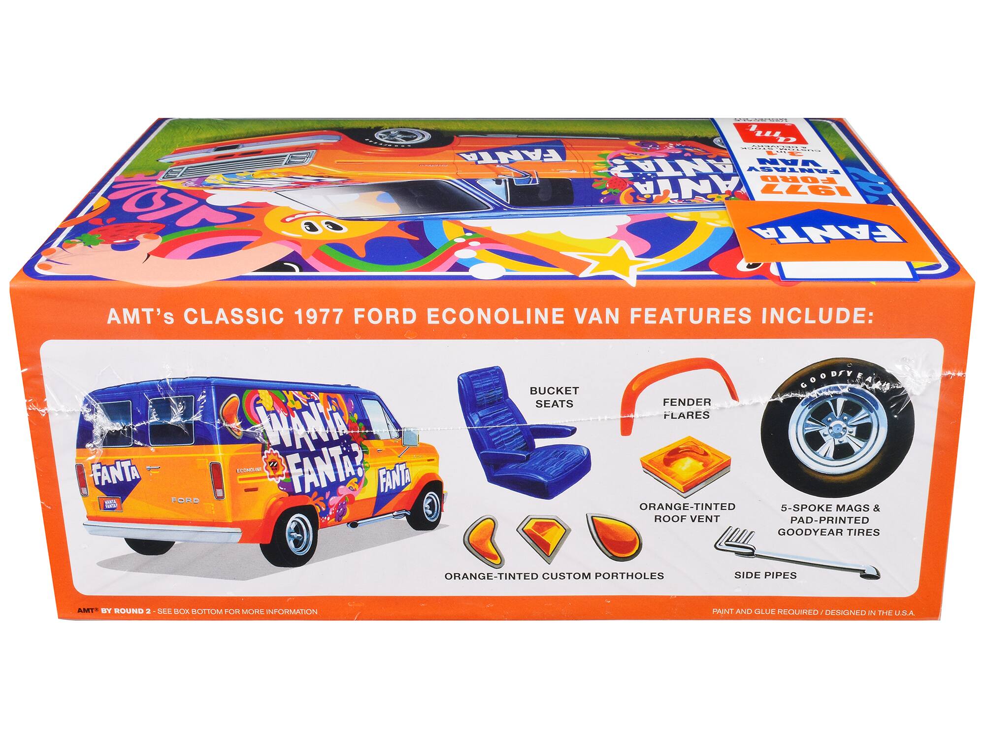 Skill 2 Model Kit 1977 Ford Custom Van "Fanta" 1/25 Scale Model by AMT ...