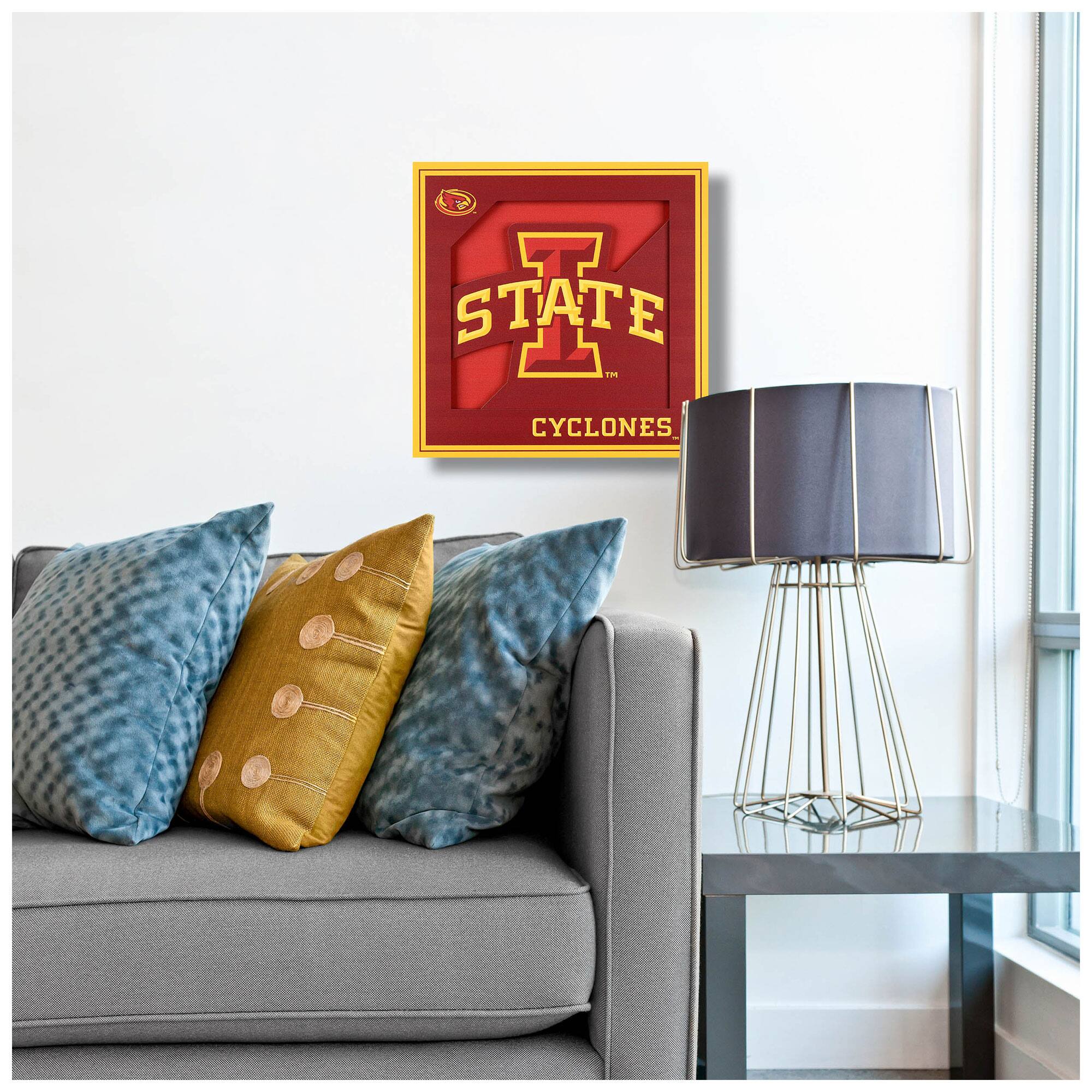 YouTheFan Iowa State Cyclones 12'' x 12'' 3D Logo Wall Art Multicolor ...