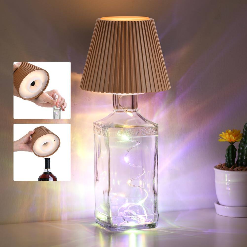 Stamp n Camp WILIT Wireless Lamp Shades for Liquor Bottle Lights 3 Level Brightness Cordless ...