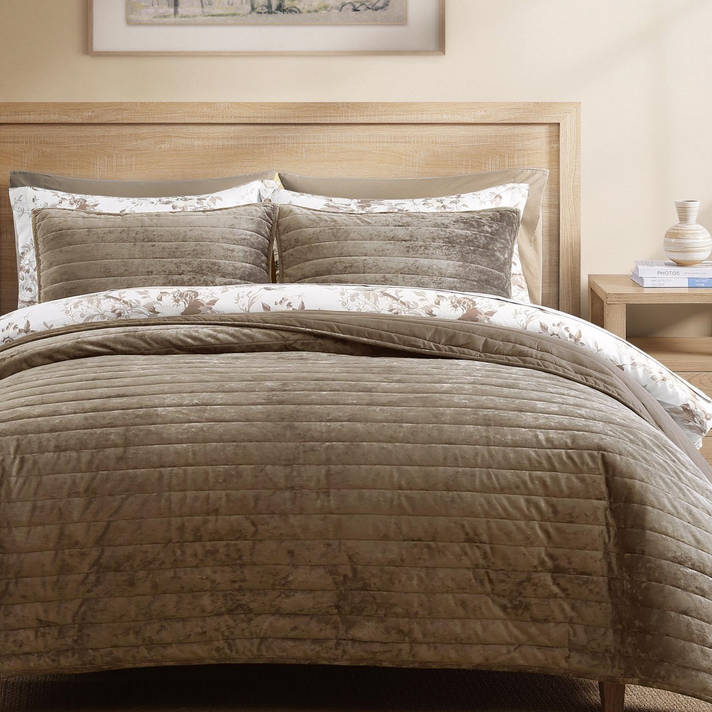 NICHOLAS KLEIN Queen Quilt Lightweight Bedspreads Olive Bedding Set For All Seasons Soft Summer ...