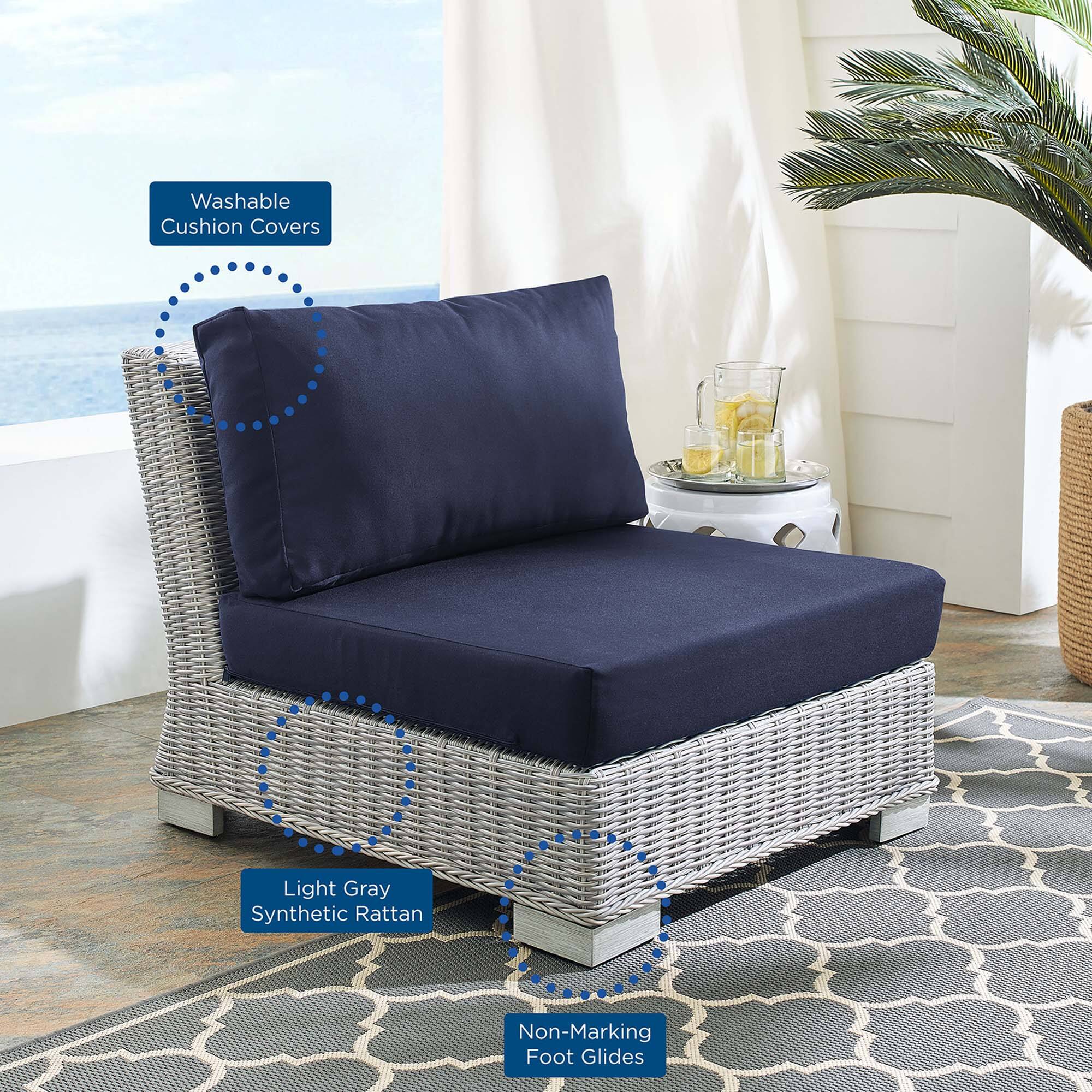 Conway Sunbrella® Outdoor Patio Wicker Rattan Armless Chair by Modway ...