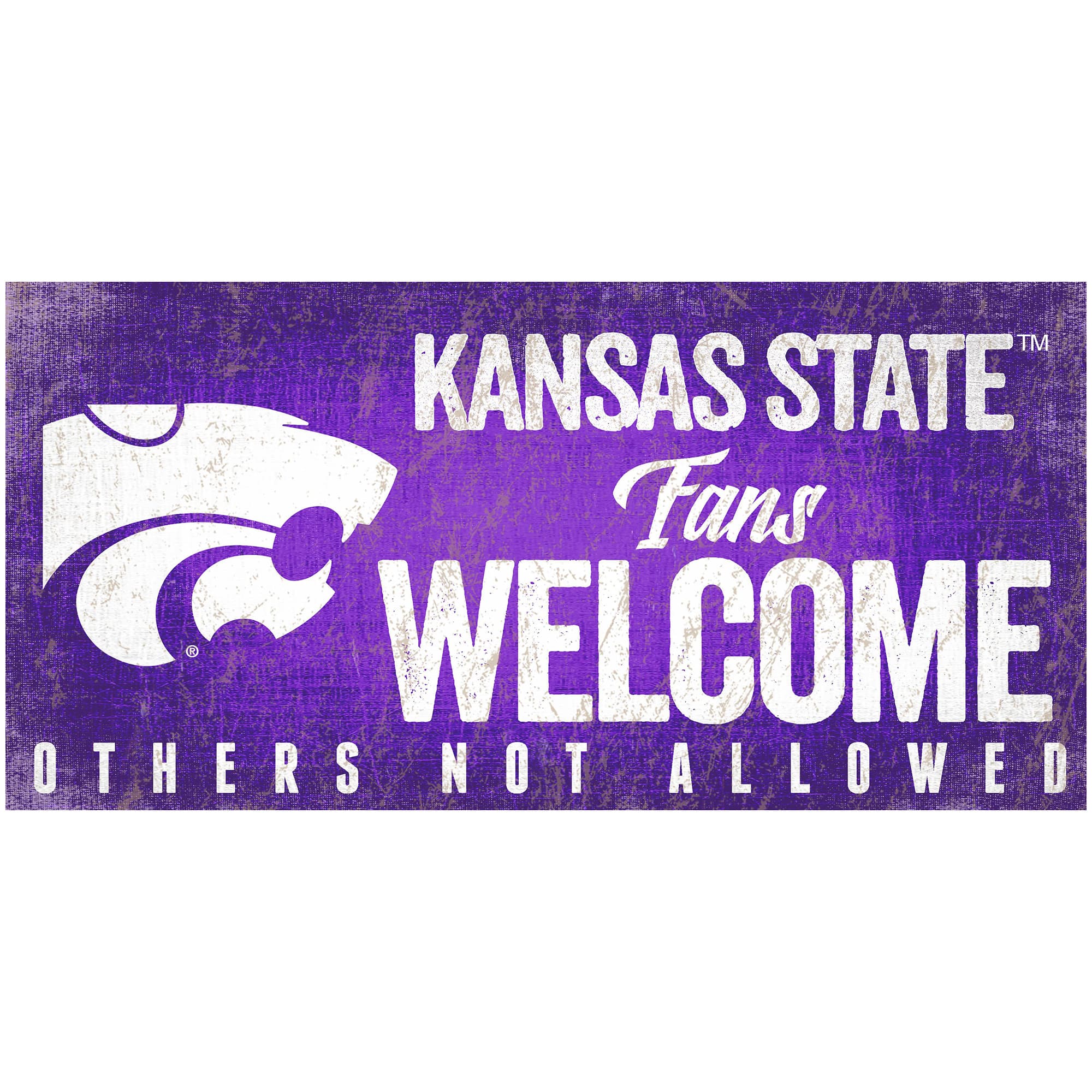 Fan Creations - Kansas State Wildcats 6" x 12" Fans Welcome Sign ...