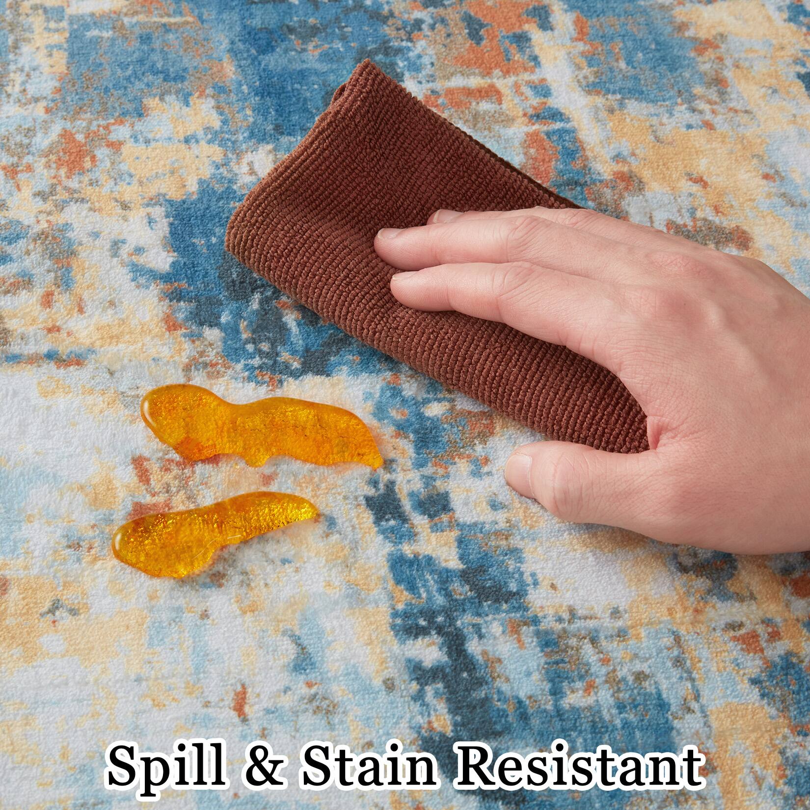 Acekool Living Room 9'x12' Area Rug Washable Modern Abstract Soft Thin ...