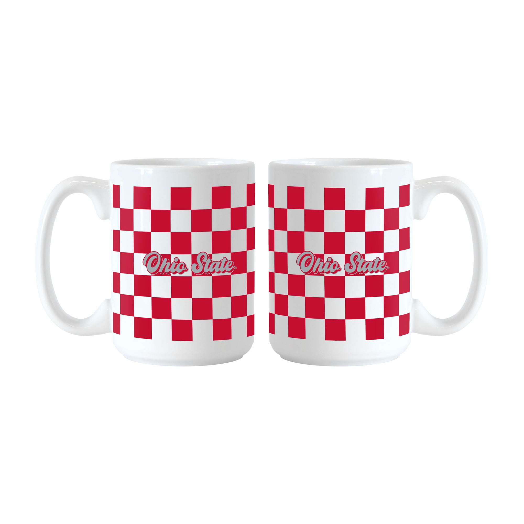 Logo Brands Ohio State Buckeyes 2 Pack 15oz. Checkered Wordmark Mug Set ...