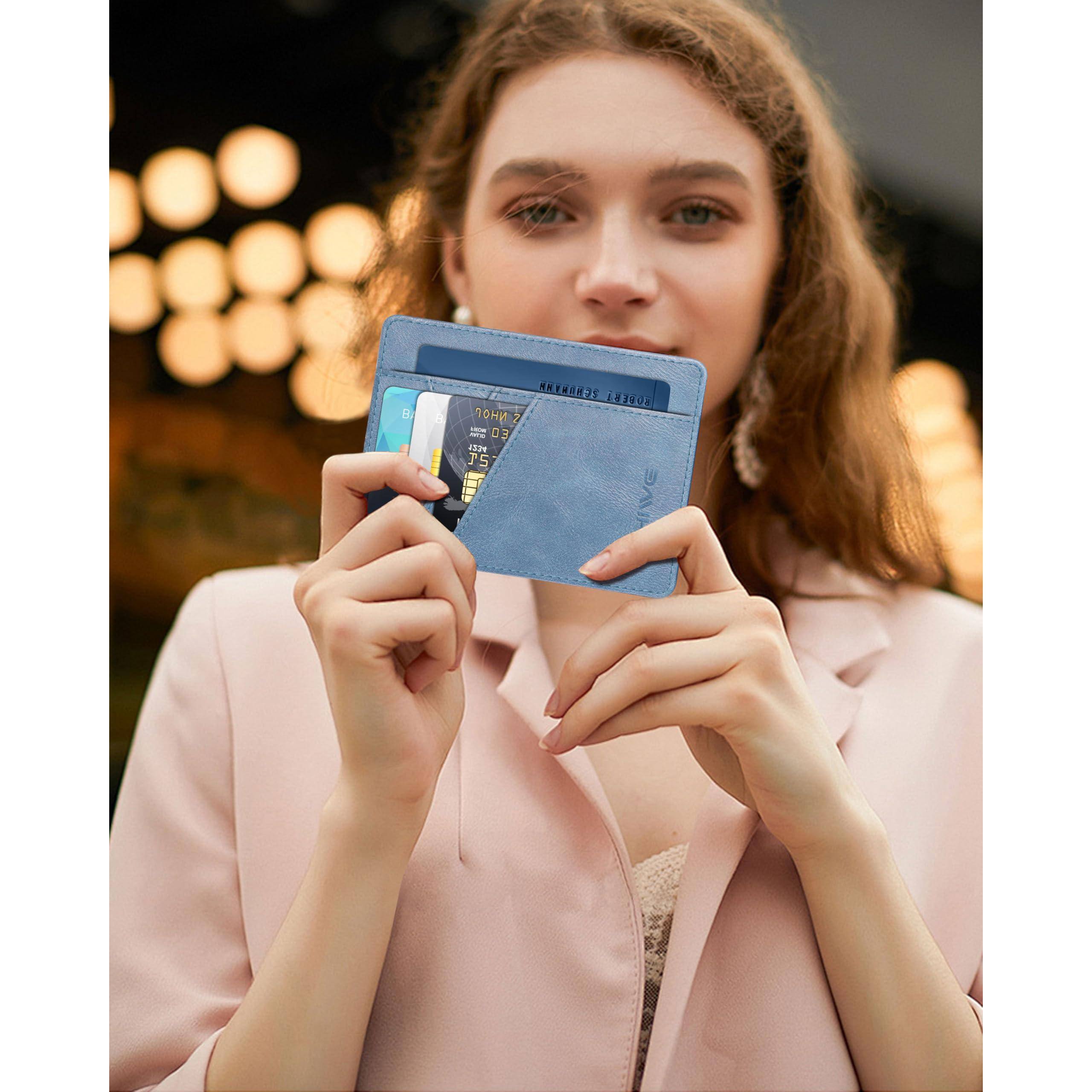 Jadie Link Ultra Slim Minimalist Wallet Women Leather Rfid Blocking ...