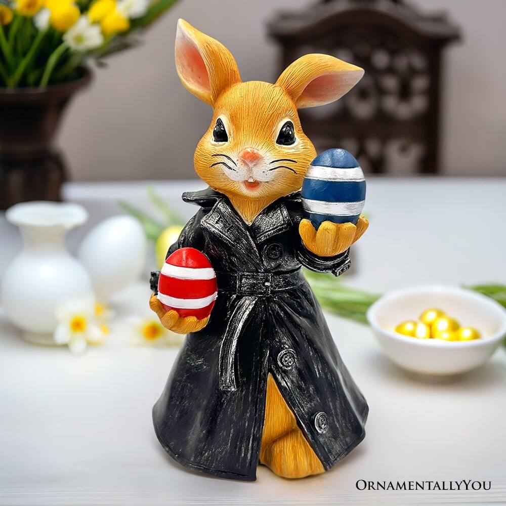 OrnamentallyYou Covert Carrot Collector Funny Bunny Agent Figurine, 7 ...