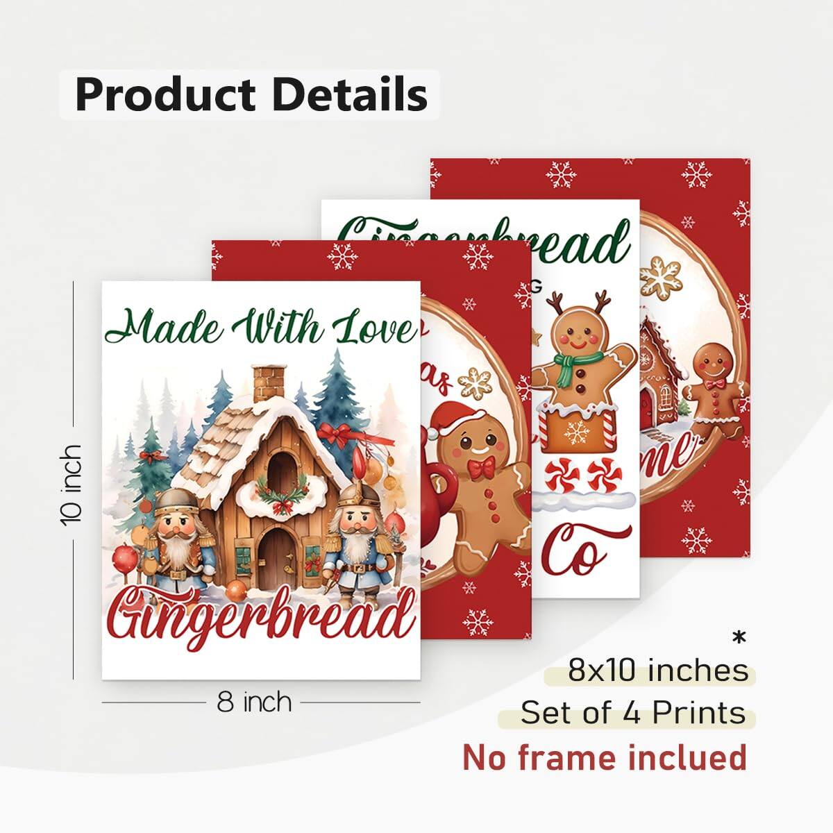 Paradigms Interiors Christmas Gingerbread Man Wall Decor Set Of 4 ...