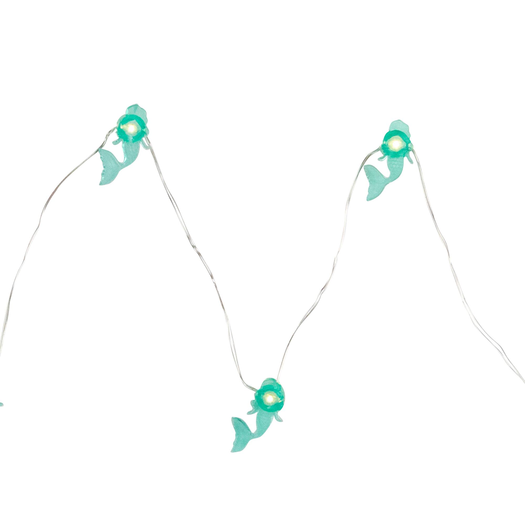 Northlight LED Mermaid Fairy Lights Warm White 2.75' Silver Wire 10ct ...