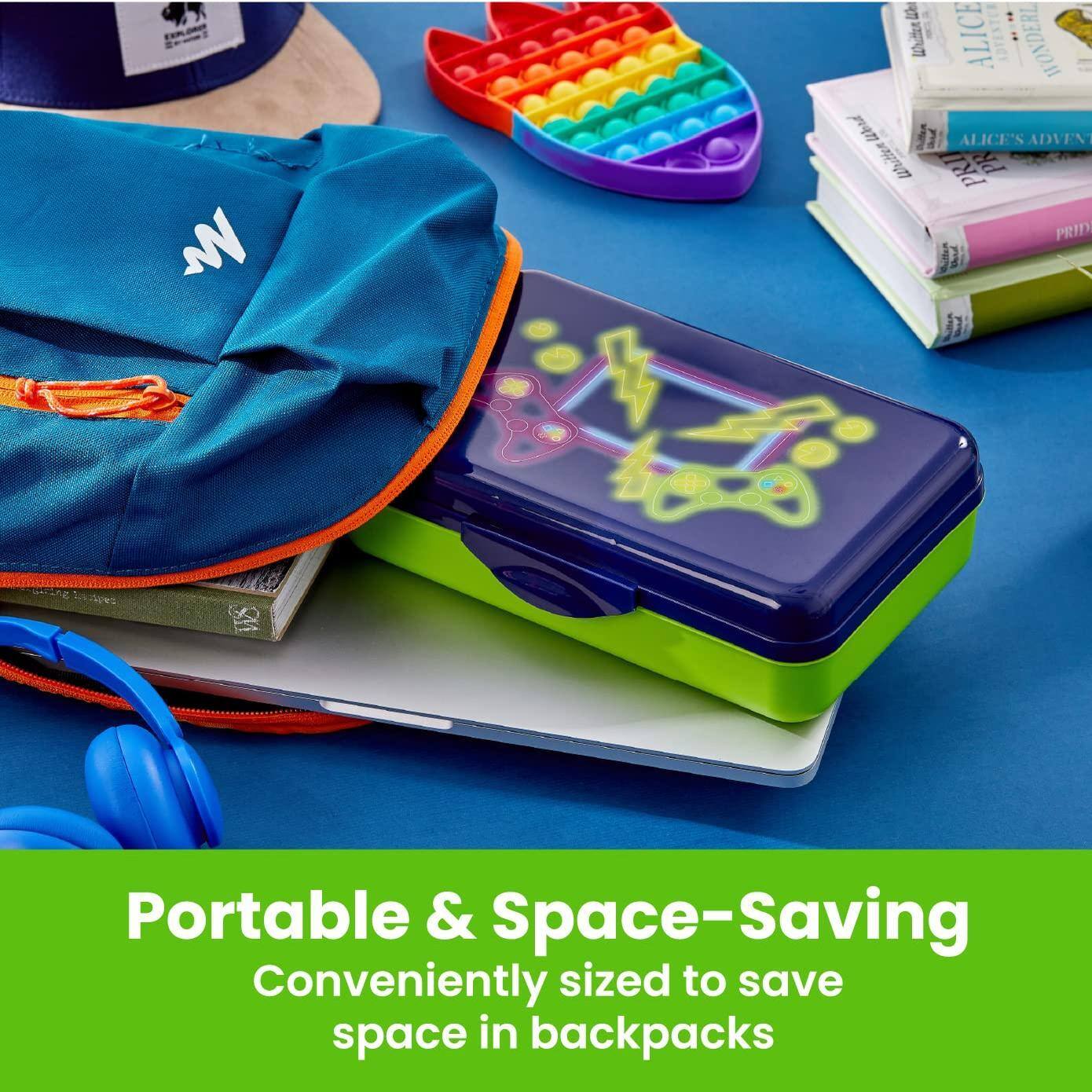 Dapper Styles Pencil Box Kit Includes Ruler & Sharpener Durable Plastic For School Office ...