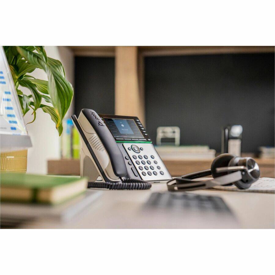 HP Poly Edge E550 IP Phone Corded Corded/Cordless Bluetooth, Wi Fi, NFC 3 Multiple Conferencing ...