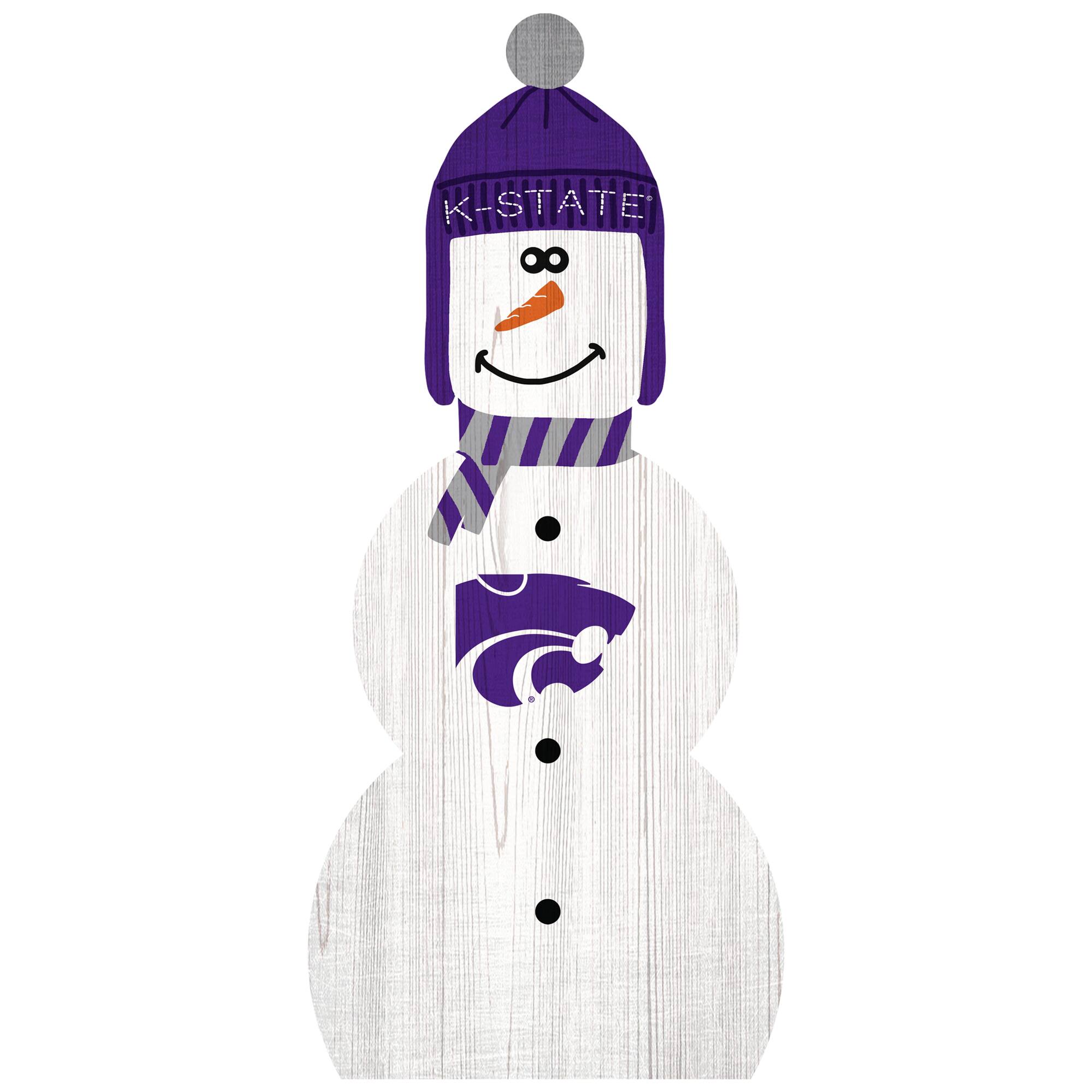 Fan Creations Kansas State Wildcats 31'' Snowman Leaner White 5037386 ...