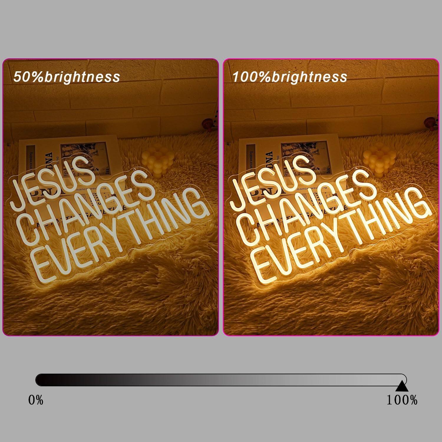 Auledio Jesus Changes Everything Neon Sign for Wall Decor Jesus Neon ...