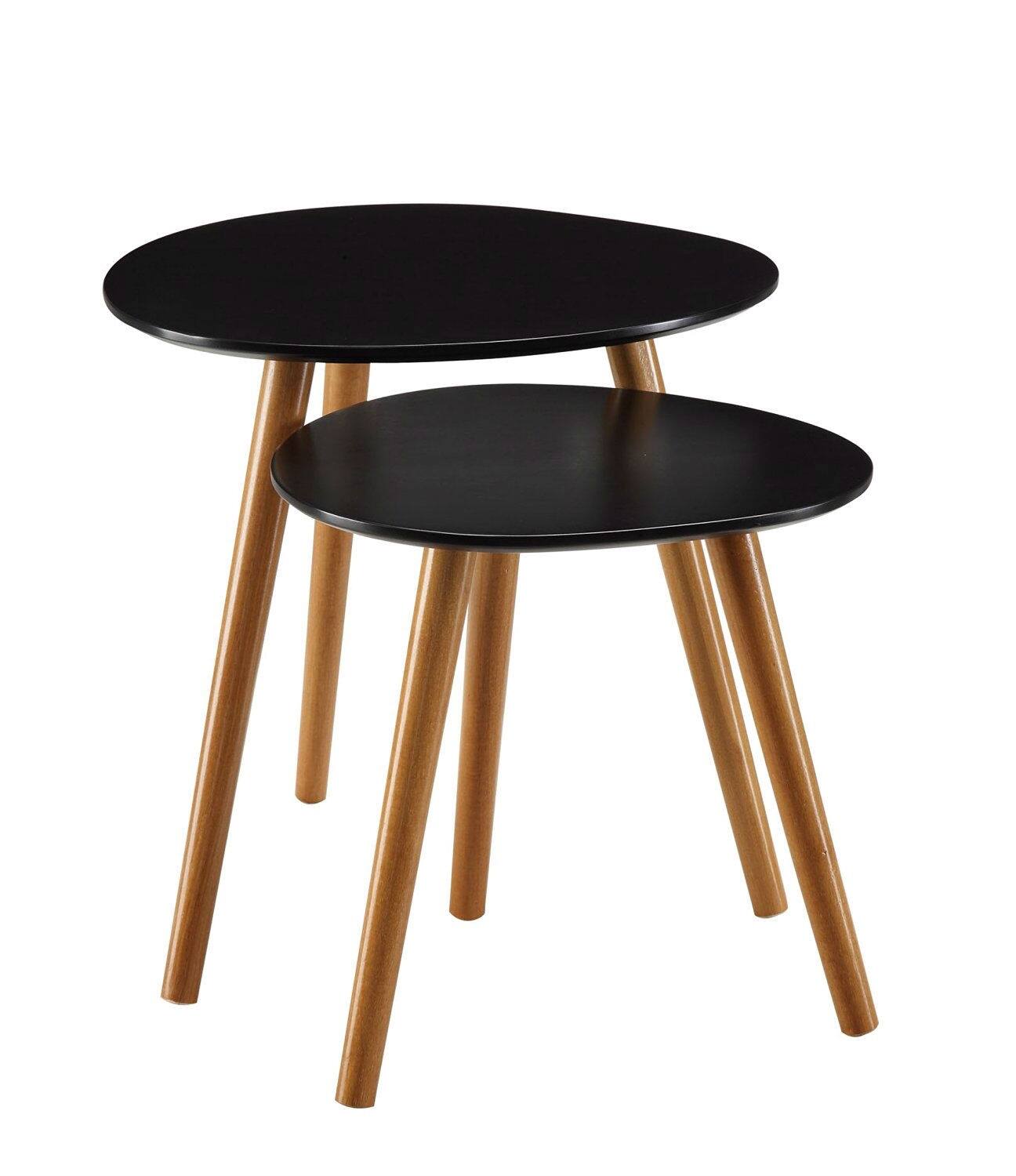 Hivvago Set of 2 Modern Mid Century Style Nesting Tables End Table ...