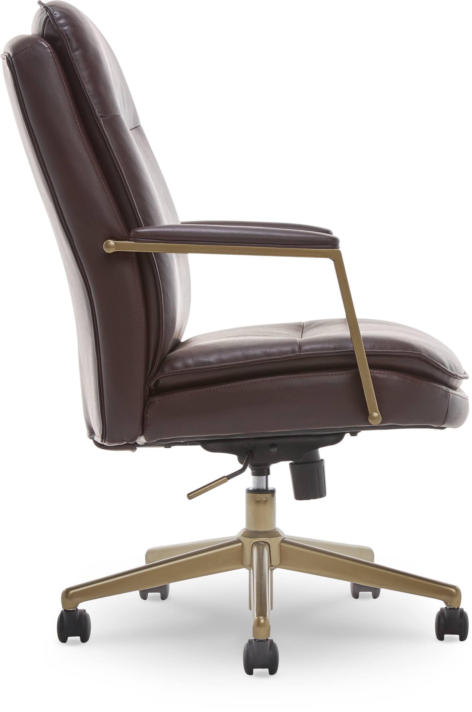 Customer Reviews: Thomasville Upton Bonded Leather Office Chair Brown ...