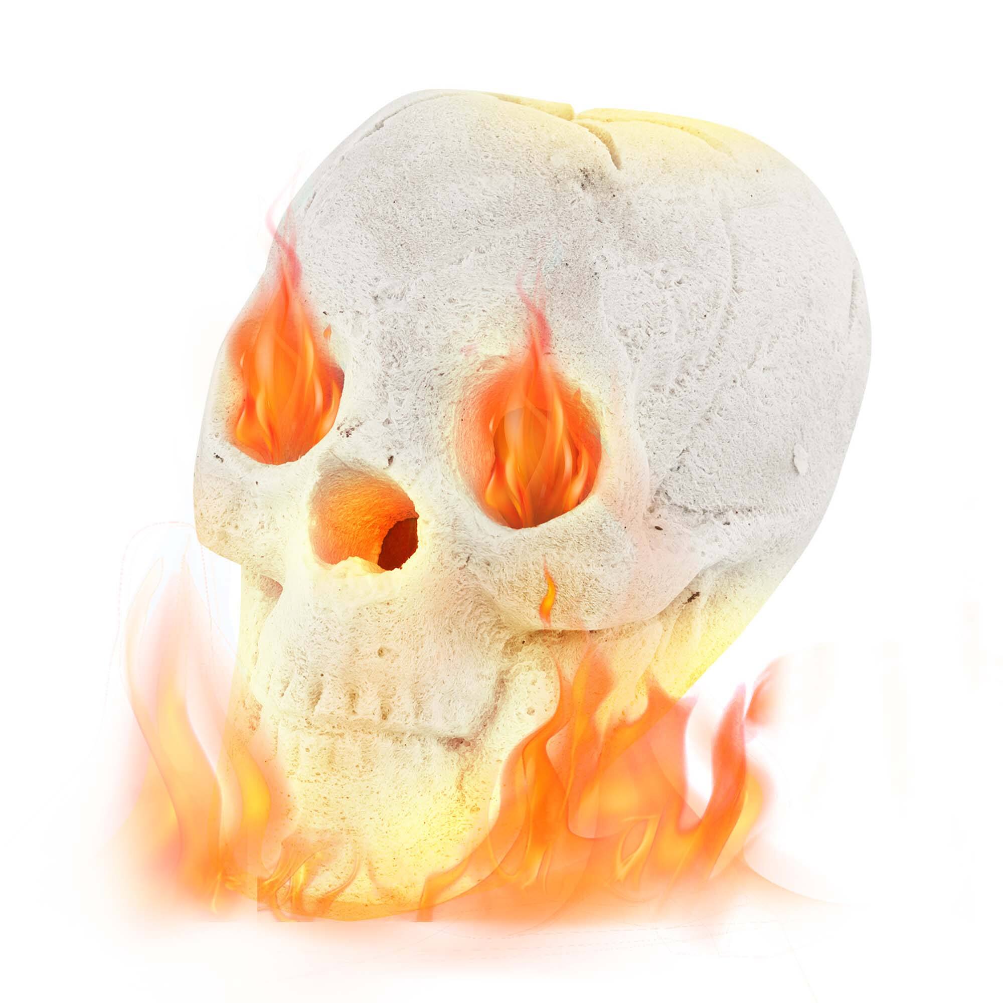 Costway Ceramic Fireproof Fire Pit Skull, Reusable Imitated Human Skull ...