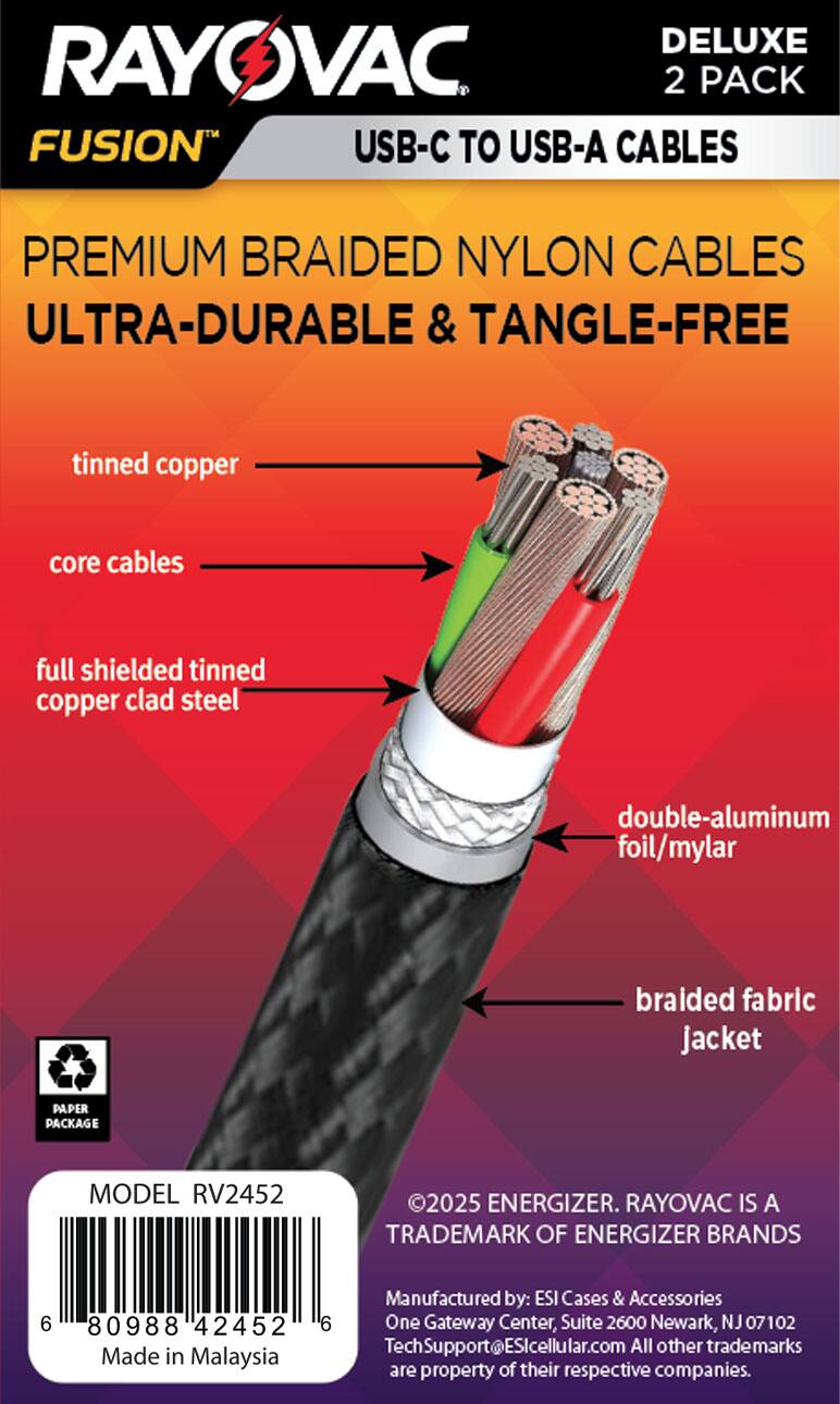 Rayovac TYPE C CABLES black RV2452 - Best Buy