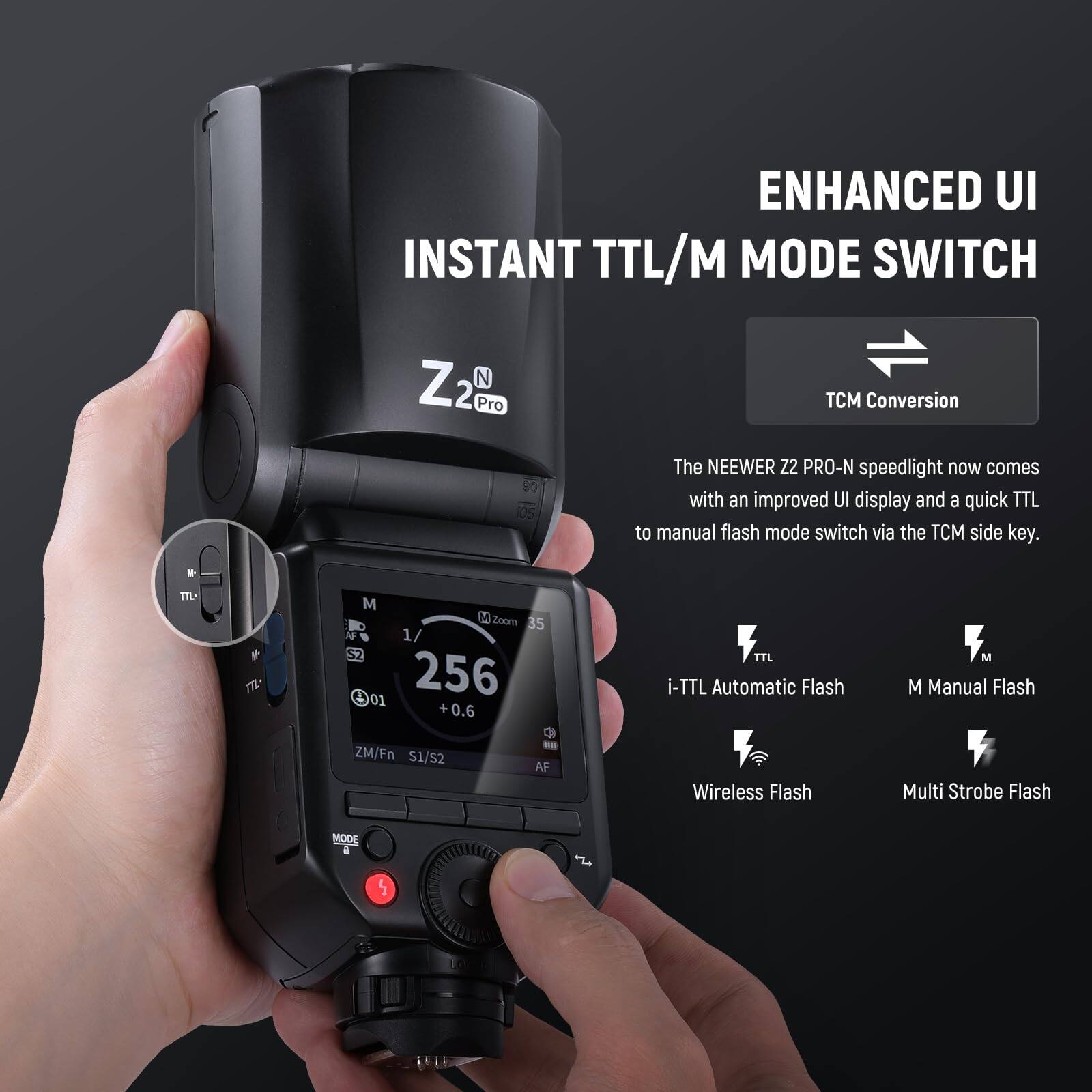 Neewer Z2PRO N TTL Flash for Nikon 2.4G Wireless HSS Speedlite ...