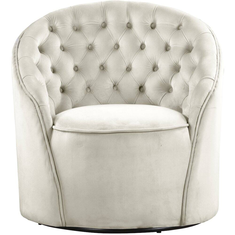 Meridian Furniture Alessio Cream Velvet Accent Chair Beige 501Cream ...