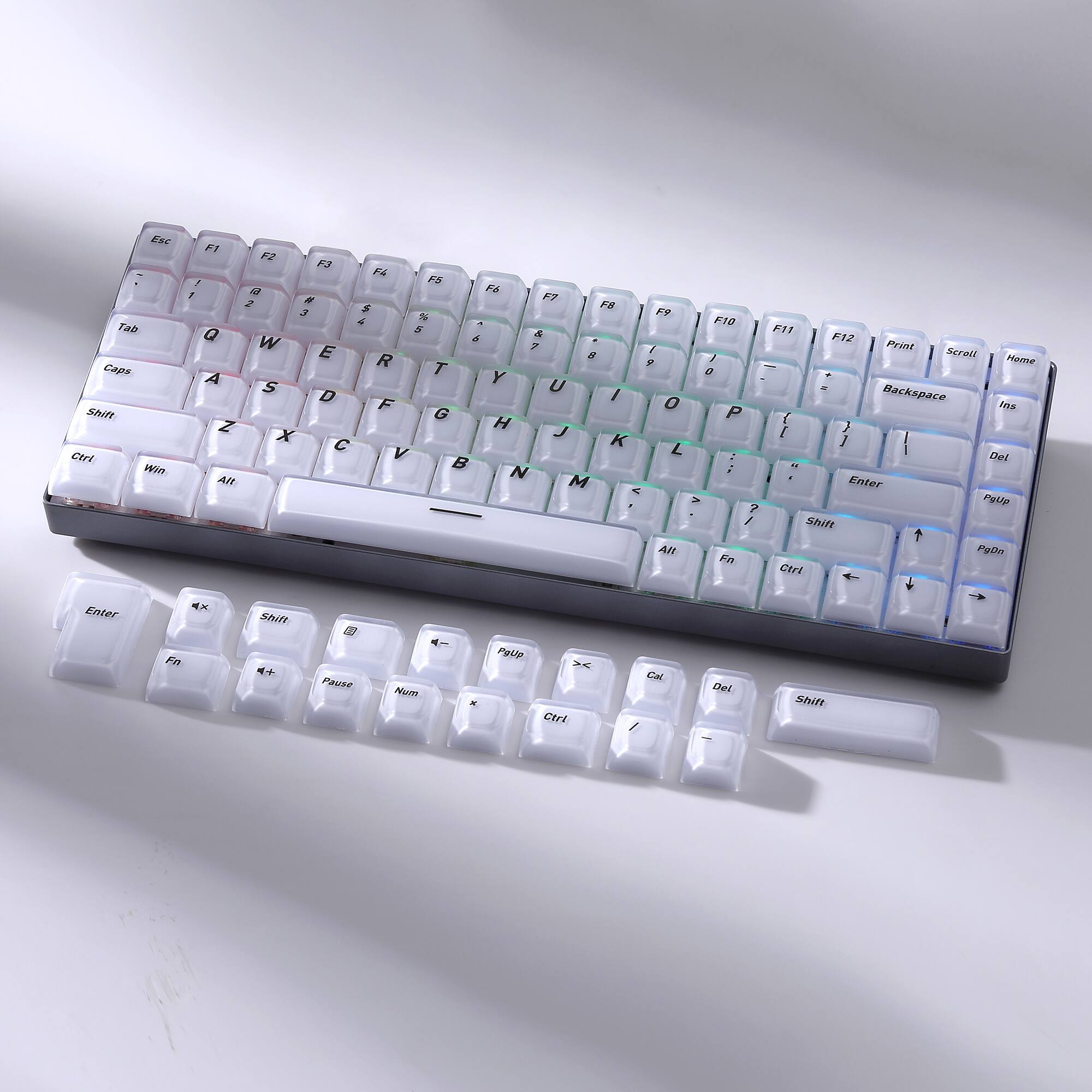 Womier Frosted Jelly Keycaps,CSA Profile Shine Through Keys for Most US ...