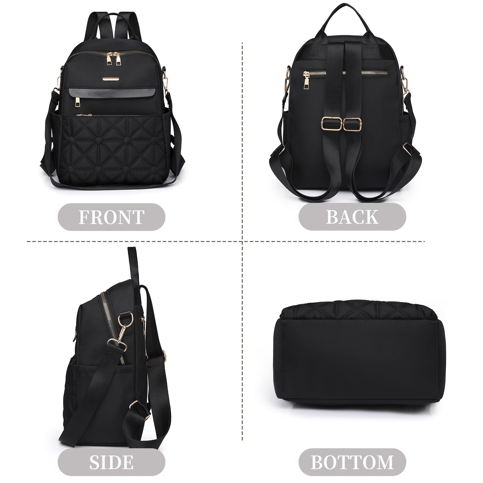 Cozy Serene Womens Backpack Purse Waterproof Nylon Designer Ladies ...