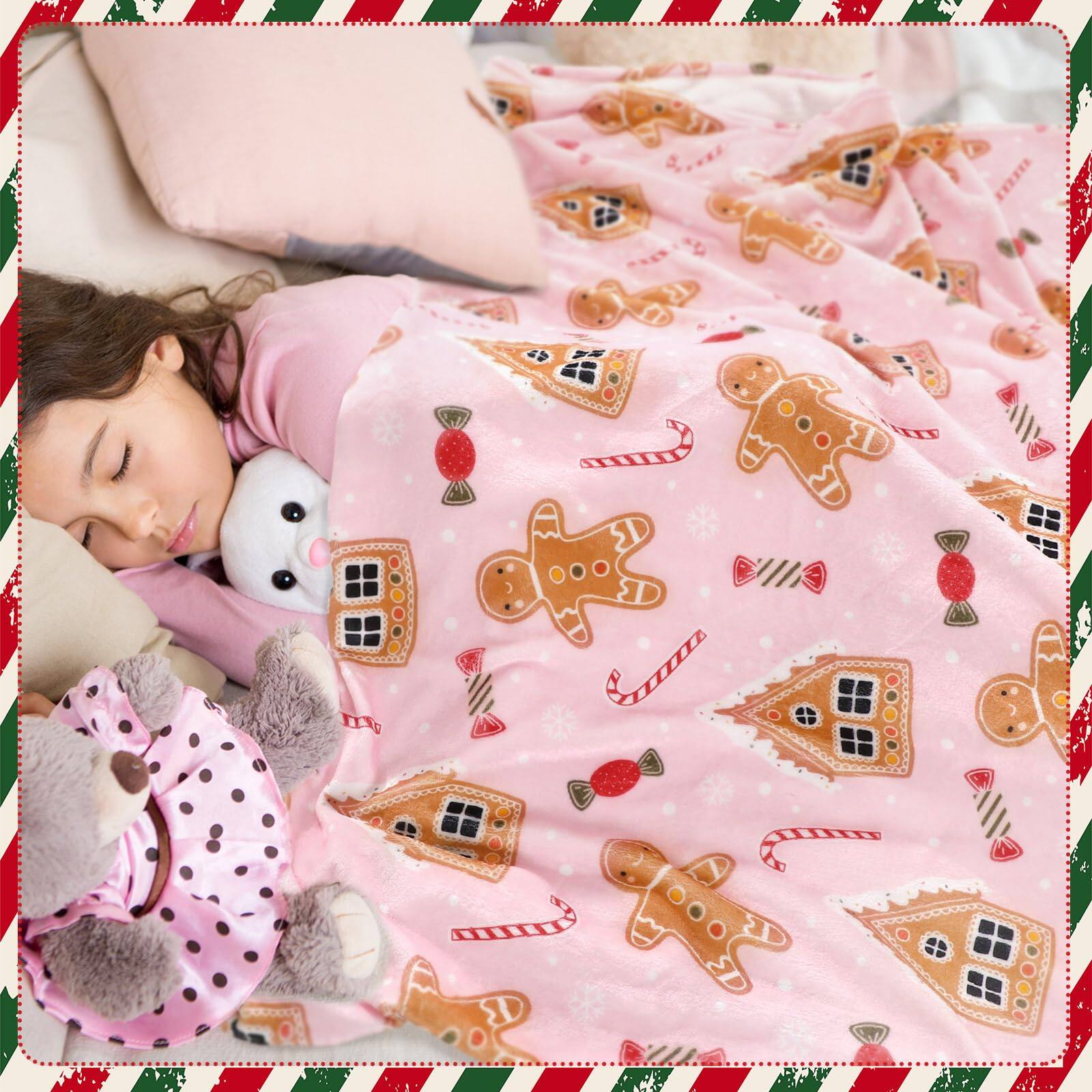 Dapper Styles 50 X Gingerbread Christmas Throw Blanket Cute Soft Warm ...