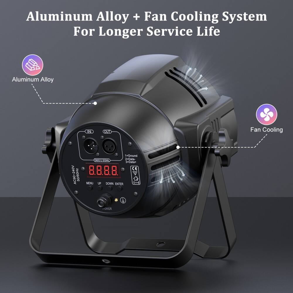 UKing 18PCS*8W 4 in 1 LEDs Stage Light DMX 512 Vocie Control RGBW ...