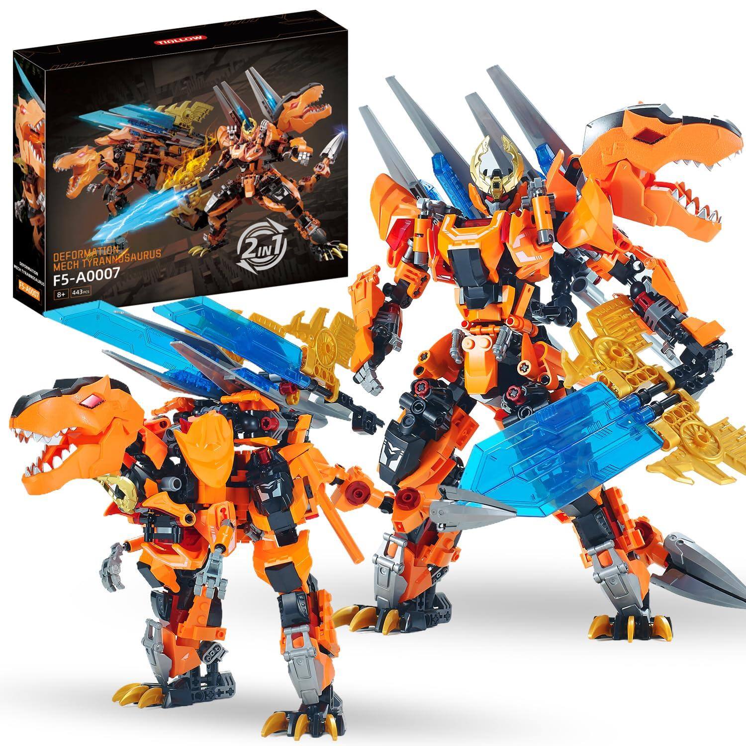EZTW1 Tiger 2 In 1 Mech Building Blocks Sets Transform Action Figure ...